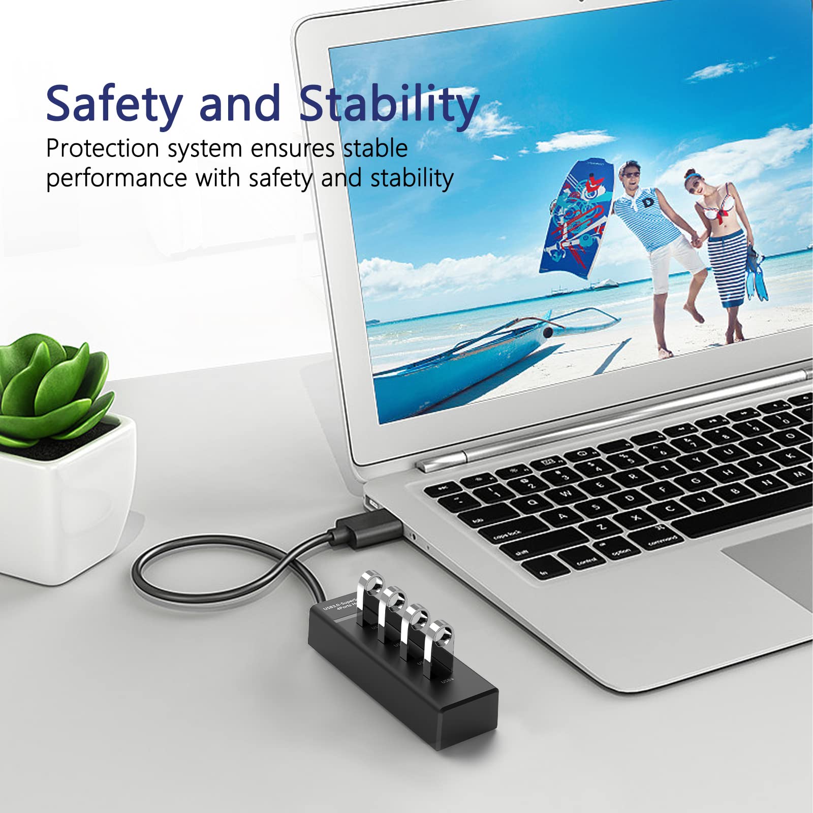 TRIATOM USB 3.0 Hub, 4-Port Ultra Slim USB Splitter for Laptop, Desktop PC, MacBook, Surface Pro