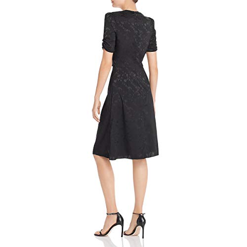 Jill Jill Stuart Women's Floral Jaquard CF Button Dress, Black, 4