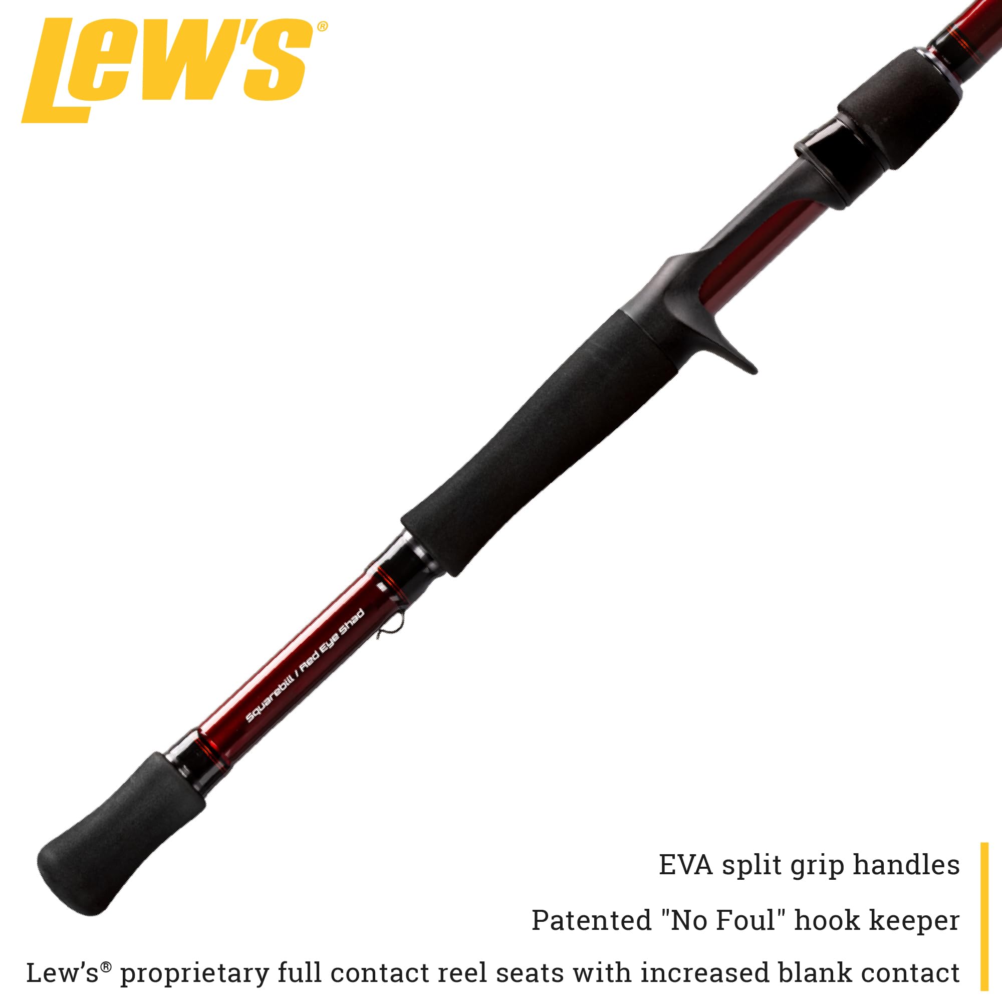 Lew's 7'-1 Med Crankbait Squarebill/Red Eye Shad Casting Rod