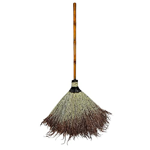 Thanatmet Grass Broom Stick Natural Asian Handmade for Sweeping 38 inch Length