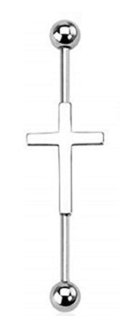 Industrial bar 316L Surgical 14g 38mm-1-1/2 Industrial Barbell Cross