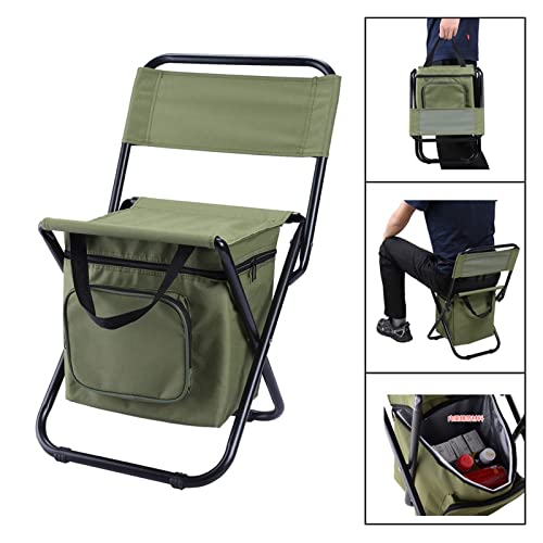 SMKOOP Portable Outdoor Folding Fishing Chair with Storage Bag with Back Insulation Function 3-in-1 Leisure Camping Fishing Chair