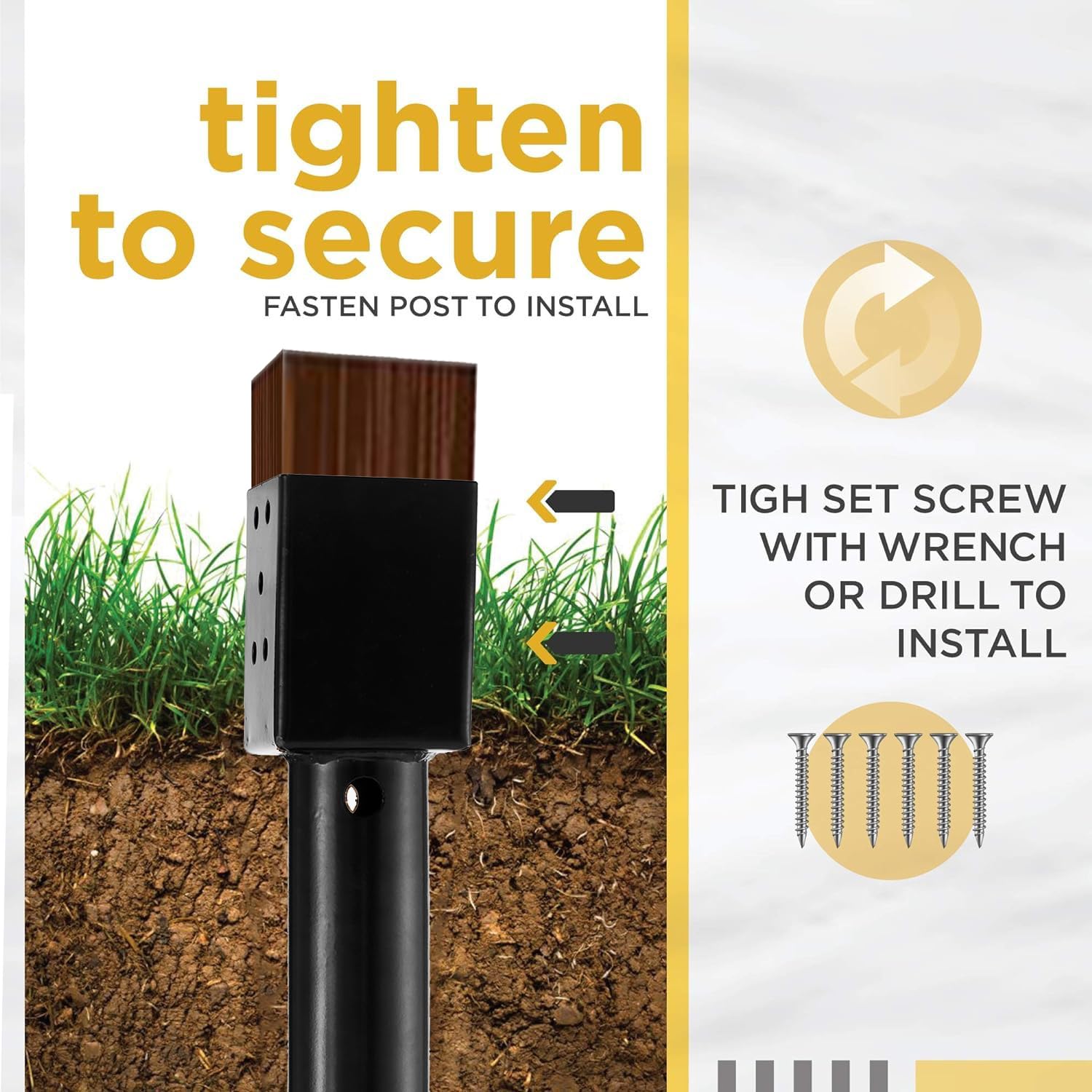 LADECH Premium No Dig Ground Anchor β DIY Screw in Post Stake β 27 Inch β Fits Standard 4x4 Post (3.5" X 3.5" Inch) β Great for Mailbox Posts and Fence Posts (Set of 1)