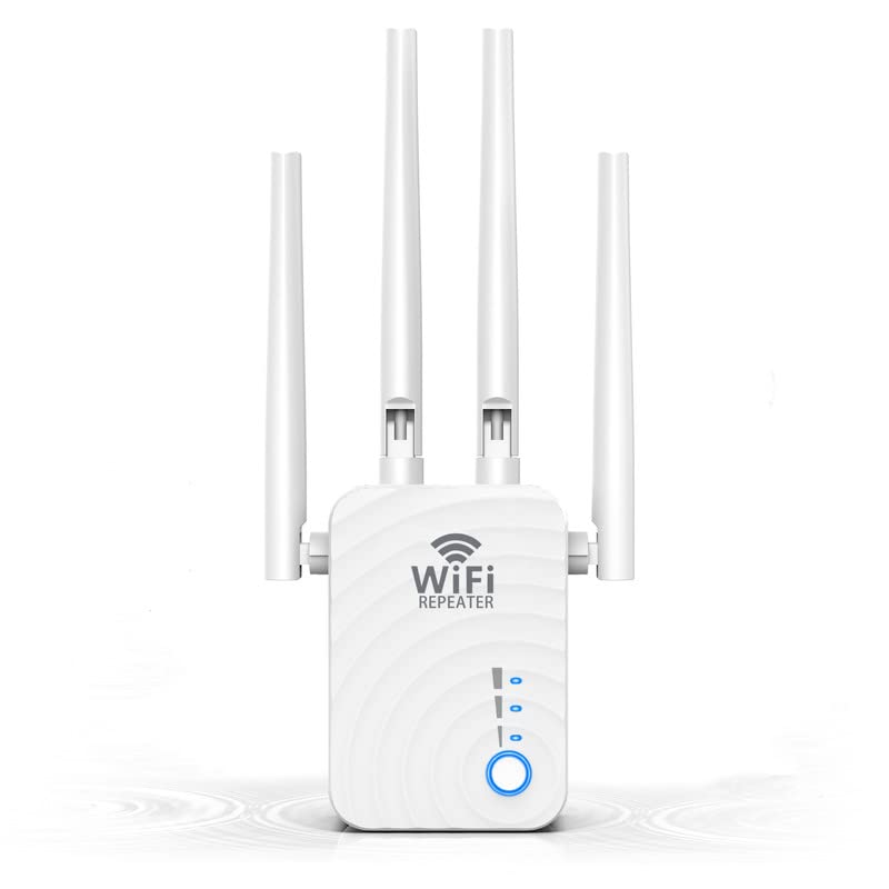 WiFi Range Extender Signal Booster, Covers up to 5000sq.ft and 35 Devices, 1200Mbps Wireless Internet Amplifier, 2.4 & 5GHz Dual Band WiFi Repeater with Ethernet/LAN Port
