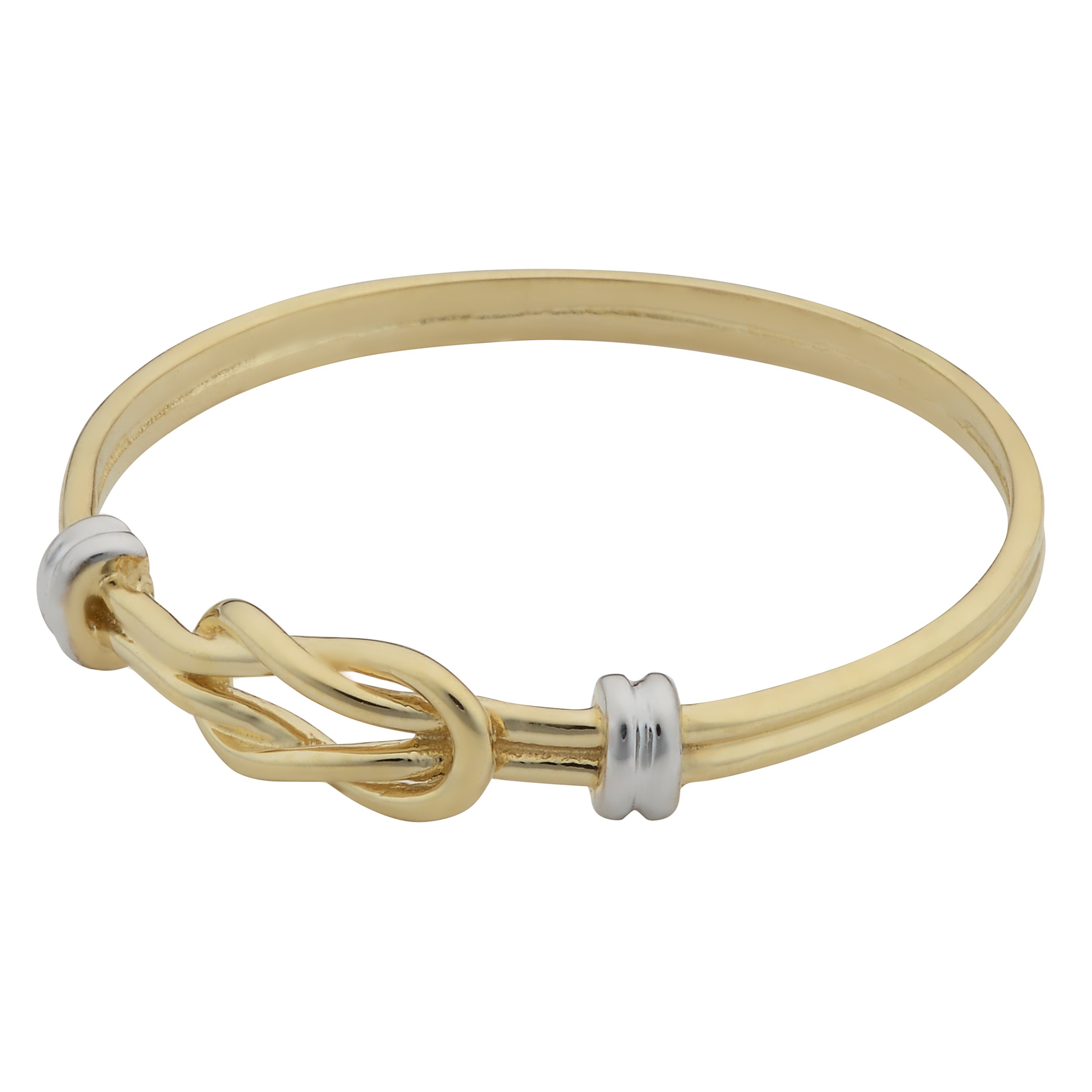 Kooljewelry 14k Two-tone Gold High Polish Love Knot Ring (size 8)