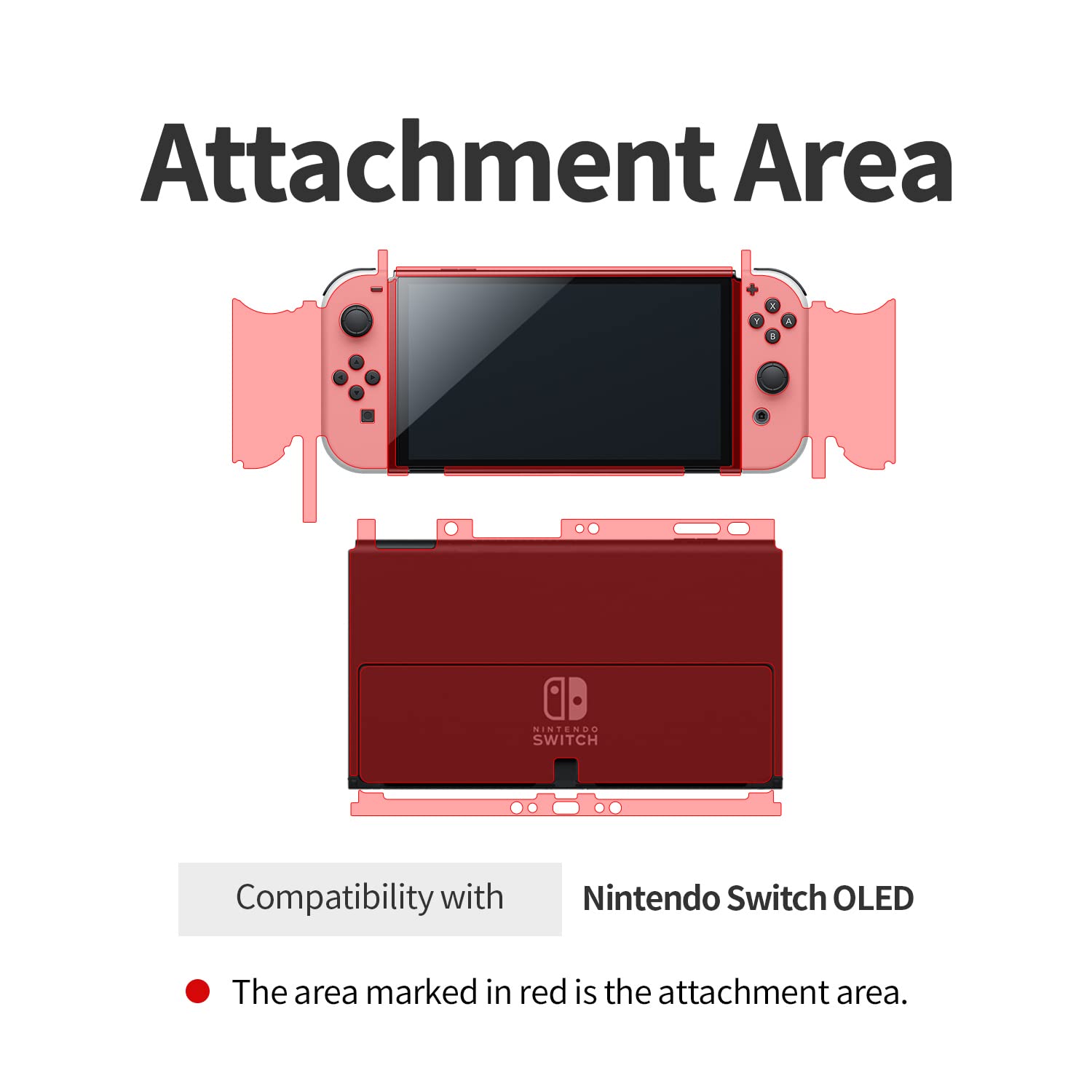 skoko Clear Carbon Protective Skin Compatible with Nintendo Switch OLED, Back+Joycon Controllers, Anti Scratch, Skins, Sticker, Decal, Wrap, Vinyl, Film, Protector Covers, Accessories