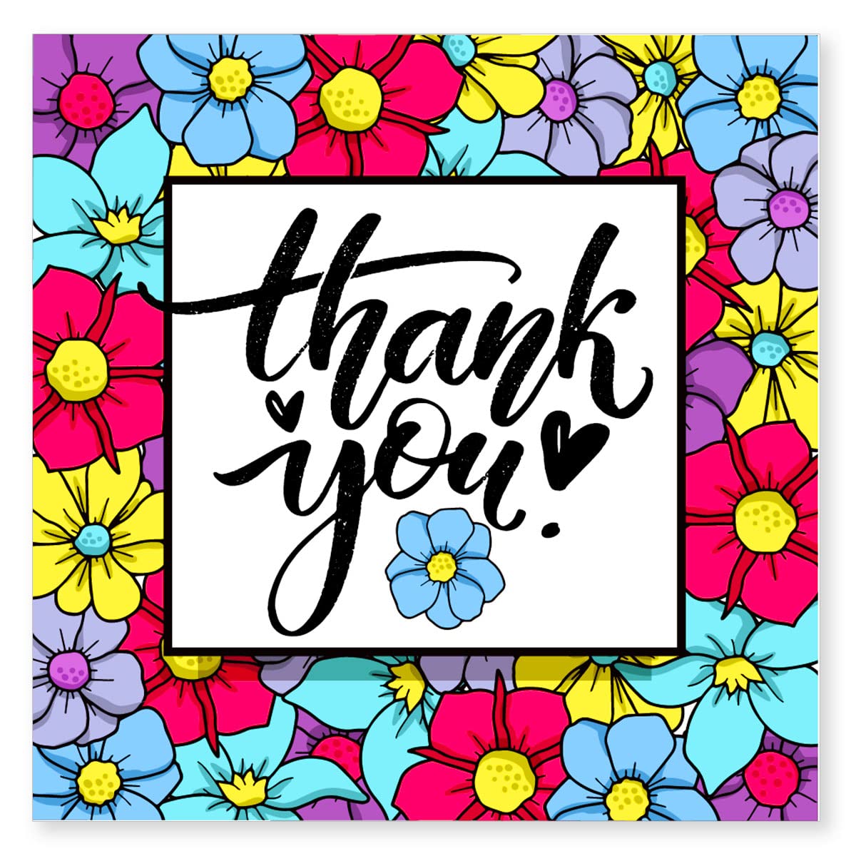 Thank You Stickers,Thank You Colorful Flowers Business Stickers,Thank You Small Business Stickers,Business Packaging Stickers Envelop Seals 240 PCS