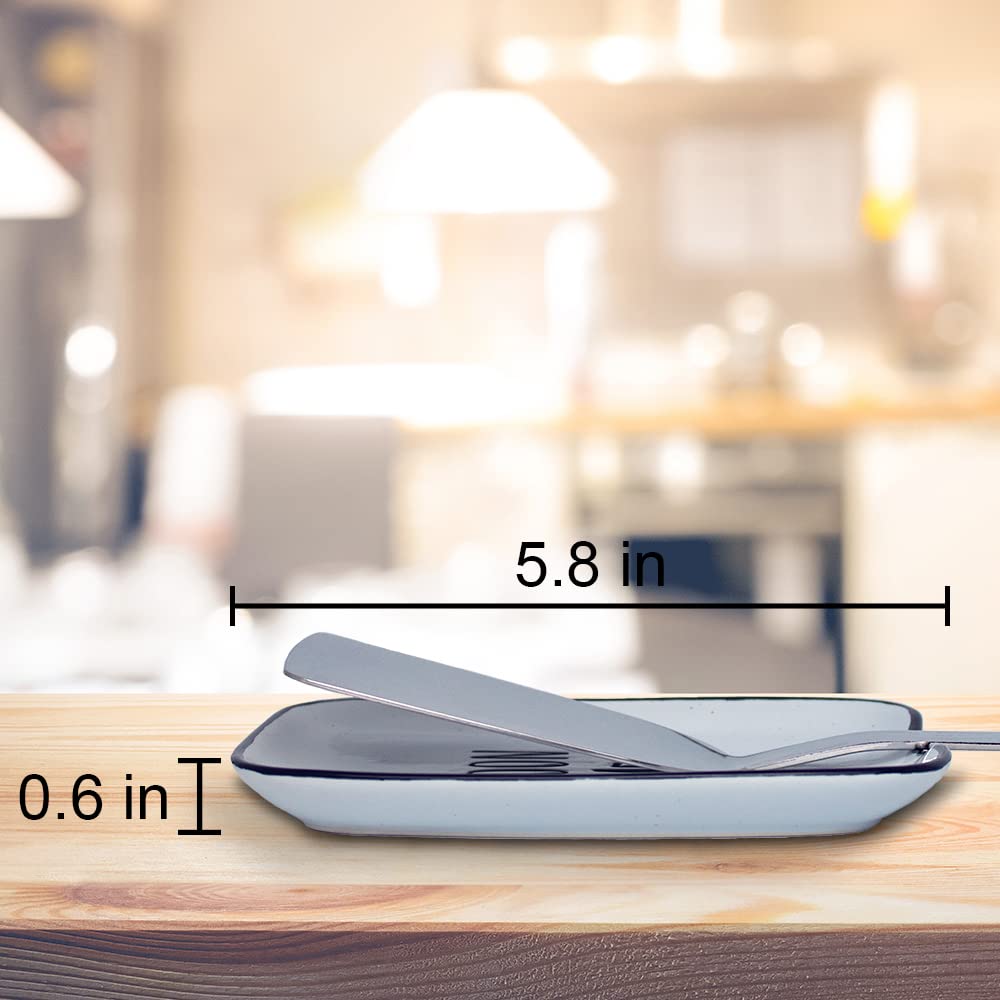 MAVOJI Spoon Rest for Stove Top – Extra Large Farmhouse Spoon Holder for Kitchen Counter, Ceramic Utensil Holder for Big Cooking Spoon, Coffee Spoon Rest