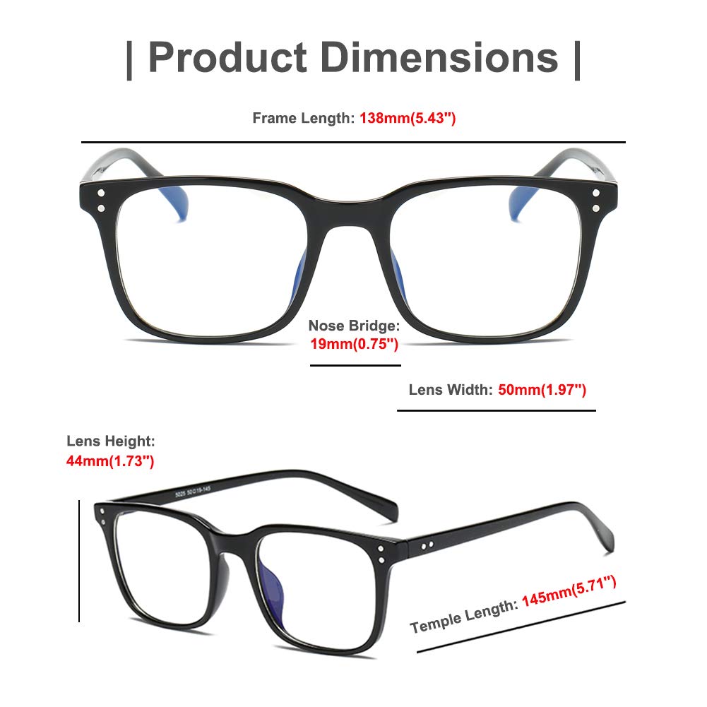 Karsaer Blue Light Blocking Glasses Women Men Anti Eyestrain Computer Eyeglasses Large Square TR90 Frame