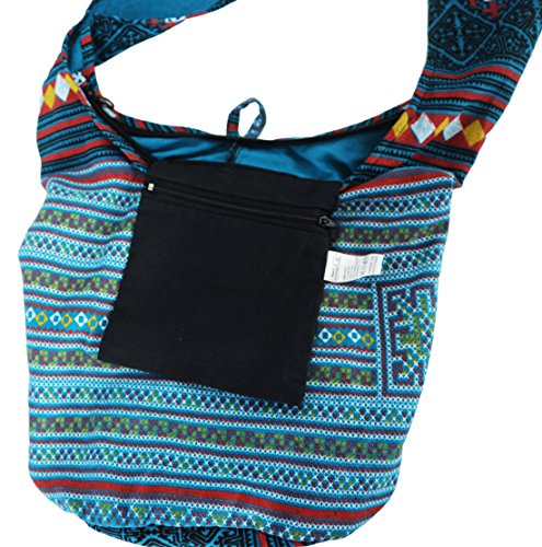 Lovely Creations's Hippie Boho New Elephant Crossbody Bohemian Gypsy Sling Shoulder Bag"Small" Size (Turtle Navy Blue)