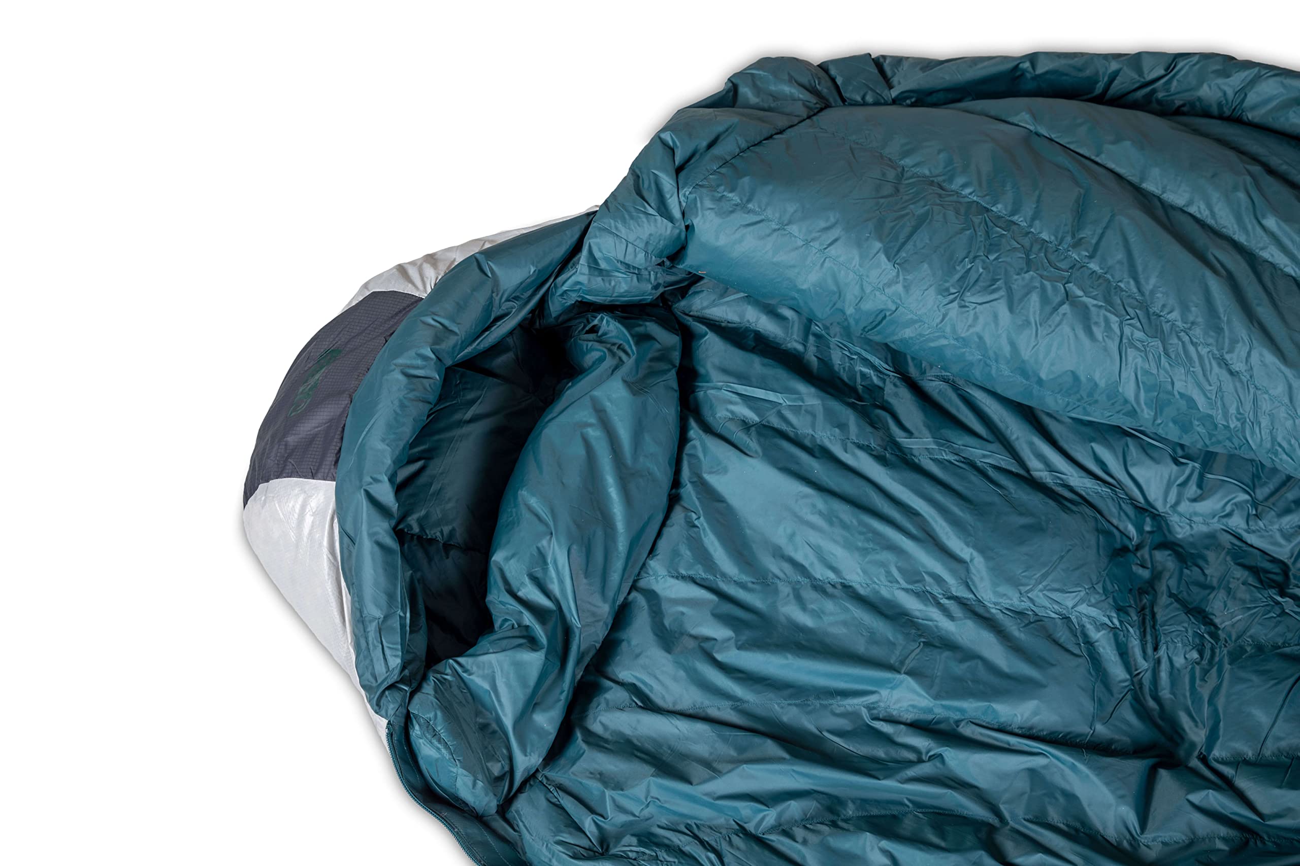 Nemo Kayu | Women's 15 Degree Down Sleeping Bag, Aluminum/Lagoon, Regular