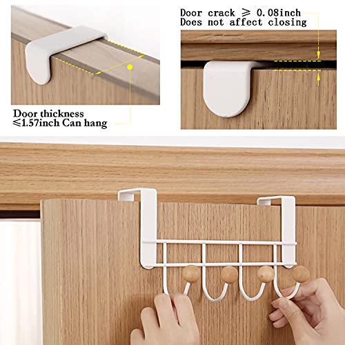 Zagxuade 2Pack Over The Door Hooks , White Door Hangers for Hanging Towels, Clothes, Robe, Hat, Tote Bag, Umbrella