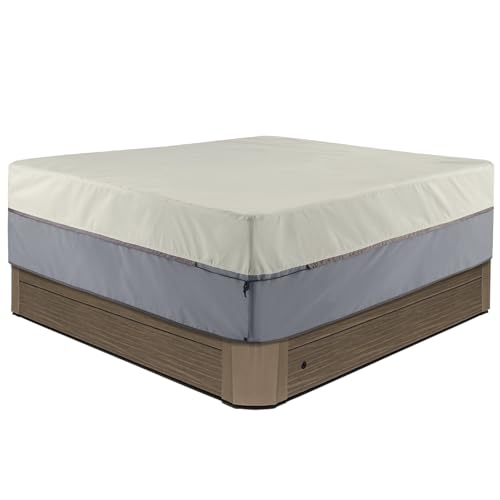STEECA Waterproof Hot Tub Cover Outdoor Square SPA Hard Cover Protector 76 x 76 x 20H inch