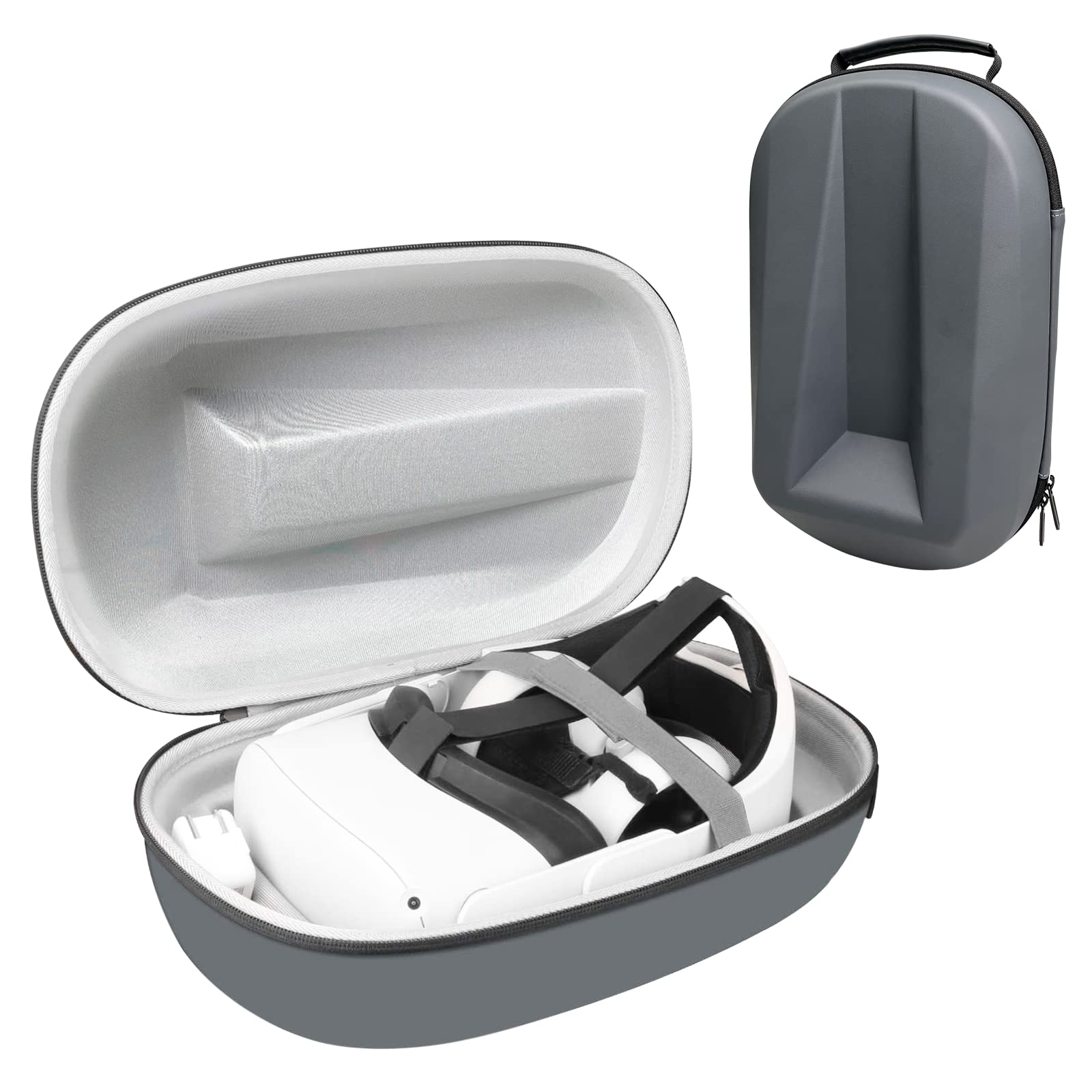 LYCEBELL Carrying Case for Quest 2 Accessories, Compatible with Quest 2 Case, Storage Bag for Meta/Elite Head Strap, VR Headset and Controllers, Water Proof (Grey)