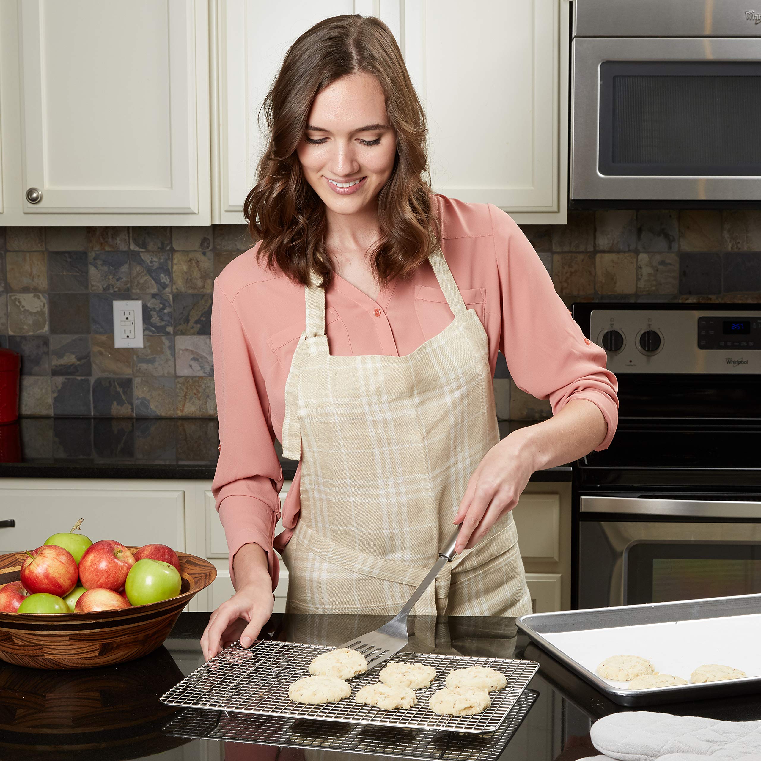 Spring Chef 10βx15β Stainless Steel Cooling Rack & Aluminum Baking Pan Bundle