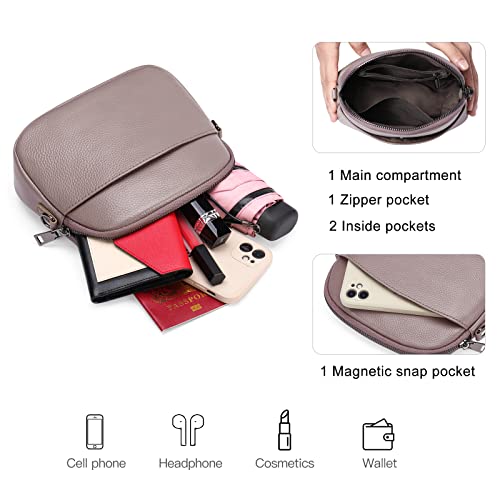 SENDEFN Leather Small Crossbody Purse Bags for Women Lightweight Dome Shoulder Handbags with Adjustable Strap