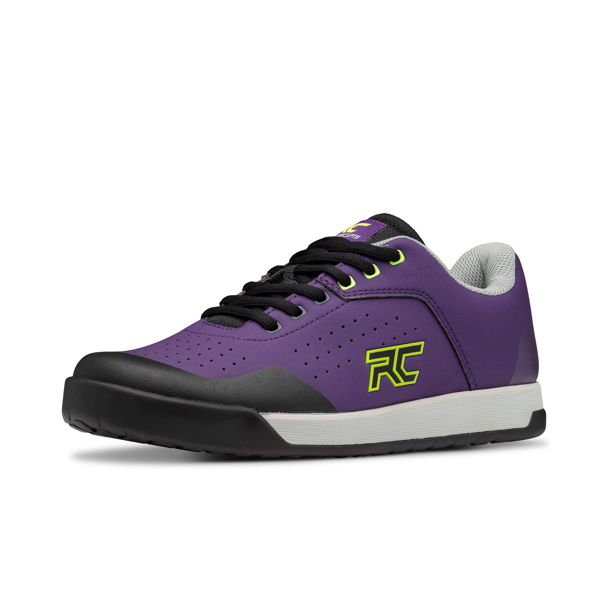 Ride Concepts Men's Hellion Bike Shoe Purple/Lime, 7.5 M US