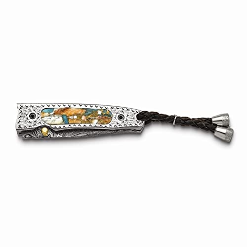 Steel Layer Folding Pink Opal/turquoise/bronze/resin Handle Knife Leather Wooden Gift Box Orange Rust Resistant