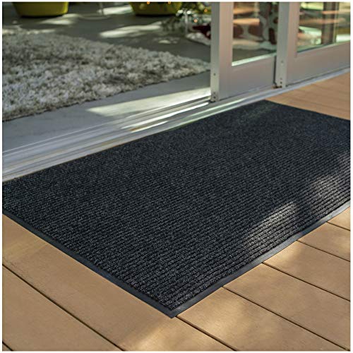 UNIMAT 4x6 Doormat - The Perfect Waterproof Welcome Mat for Your Home or Office with Dual Ribbed Rubber Backing (Charcoal)