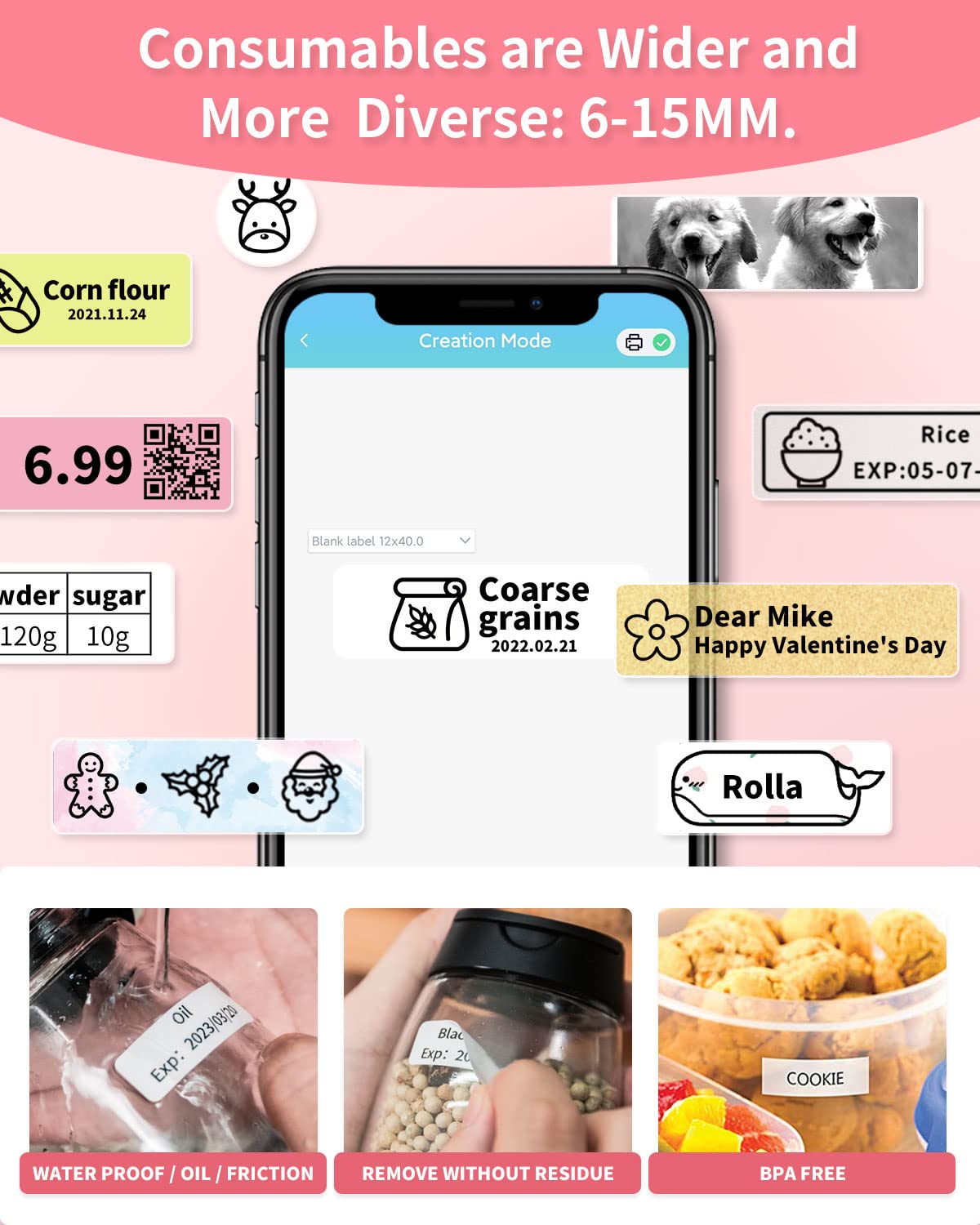 Label Maker Machine with Tape, Bluetooth Thermal Mini Label Printer, Q30S Label Makers for Jars,Small Portable Sticker Maker for Office Supplies, Organizing Storage,Barcode, Mailing, Home