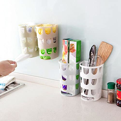 WUIUN Plastic Bag Holders for Grocery Bags Wall Mount, Bag Recycling Organizer for Store Plastic Shopping Bags and Handy for Reuse(White)