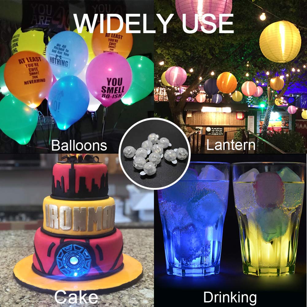 JJGoo 30pcs LED Balloon Light Mini Round Balls Lights, Waterproof Tiny Led Light Long Standby Time Lights for Balloon Paper Lantern Easter Eggs Birthday Party Wedding Halloween Christmas Decoration