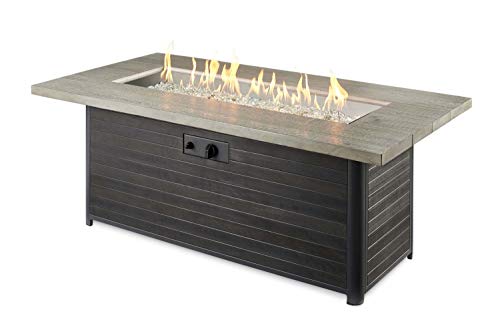 The Outdoor Greatroom Company Propane Fire Pit Table - Cedar Ridge Outdoor Gas Fire Pits for Outside Patio - Fire Table Compatible with Natural Gas or Liquid Propane - 80,000 BTUs