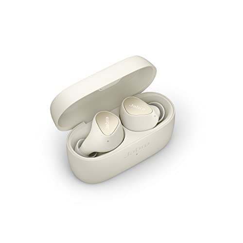 Jabra Elite 3 in Ear Wireless Bluetooth Earbuds – Noise Isolating True Wireless Buds with 4 Built-in Microphones for Clear Calls, Rich Bass, Customizable Sound, and Mono Mode - Light Beige