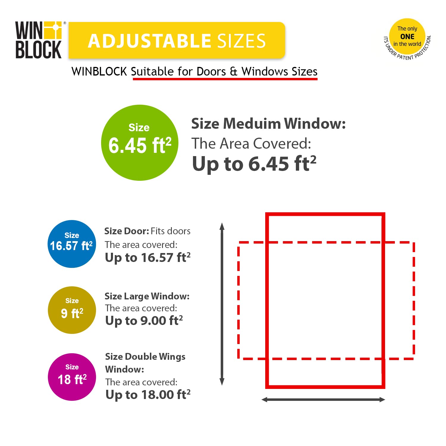 WinBlock Window Guards for Children - Protect Your Little Ones with Adjustable Steel Net PVC Coated Window Safety Screens - Fits Most Windows (6.45 sq. ft) - Childproofing Made Easy