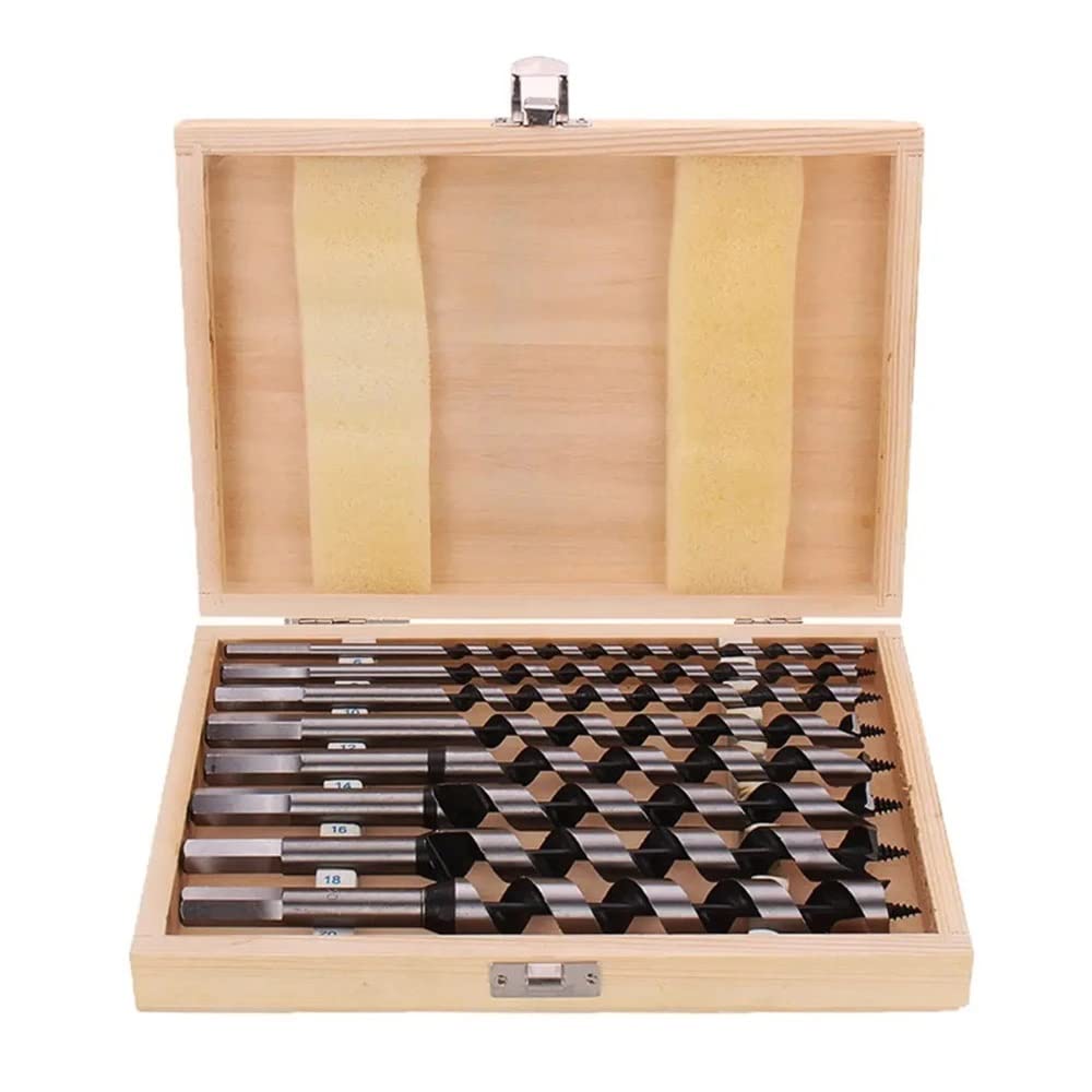 WDBBY 8Pcs 230MM Auger Drill Bit Set for Wood Hex Shank Length Deep Woodworking Drill Bit 6/8/10/12/14/16/18/20mm