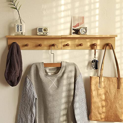 XAOMLP Entrance Coat Rack ,Coat Hooks, Wall-Mounted Wooden Hook Rack, Wall-Mounted Shelves are Very Suitable for Your Entrance, mud Room, Bathroom, etc(1pcs)