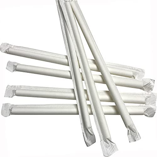 Perfect Stix Plastic Jumbo Straws Wrapped 1000 Pack - 10.25 inch Jumbo Drinking Straw, Foodservice Disposable Straws, Bulk Set.Two Boxes of 500 Count Total 1000 Wrapped Straws