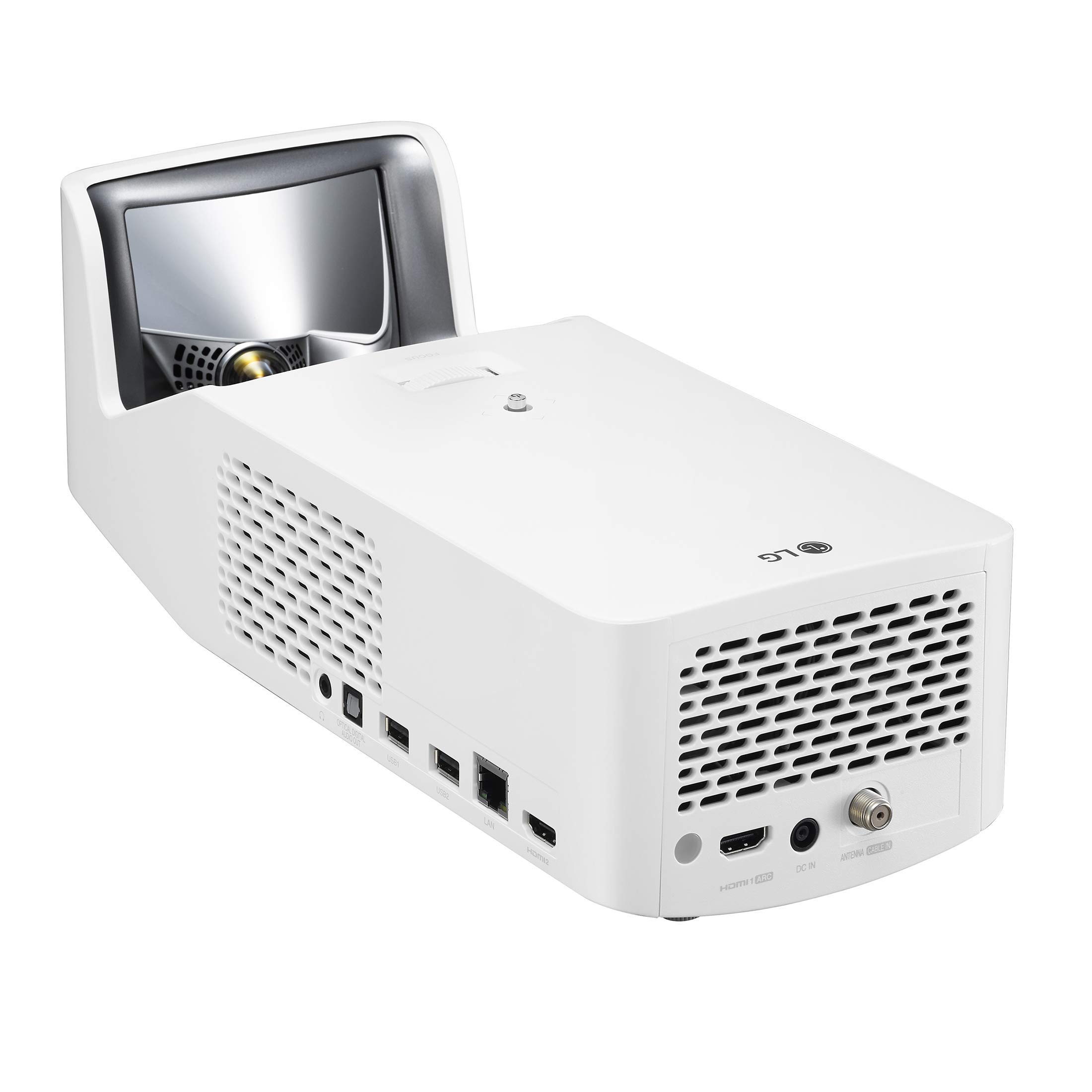 LG HF65LA Ultra Short Throw LED Home Theater CineBeam Projector with Smart TV and Bluetooth Sound Out (2019 Model), White (Renewed)