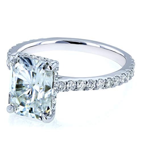 Kobelli Radiant-cut Moissanite Engagement Ring 3 1/10 CTW 14k White Gold, 8