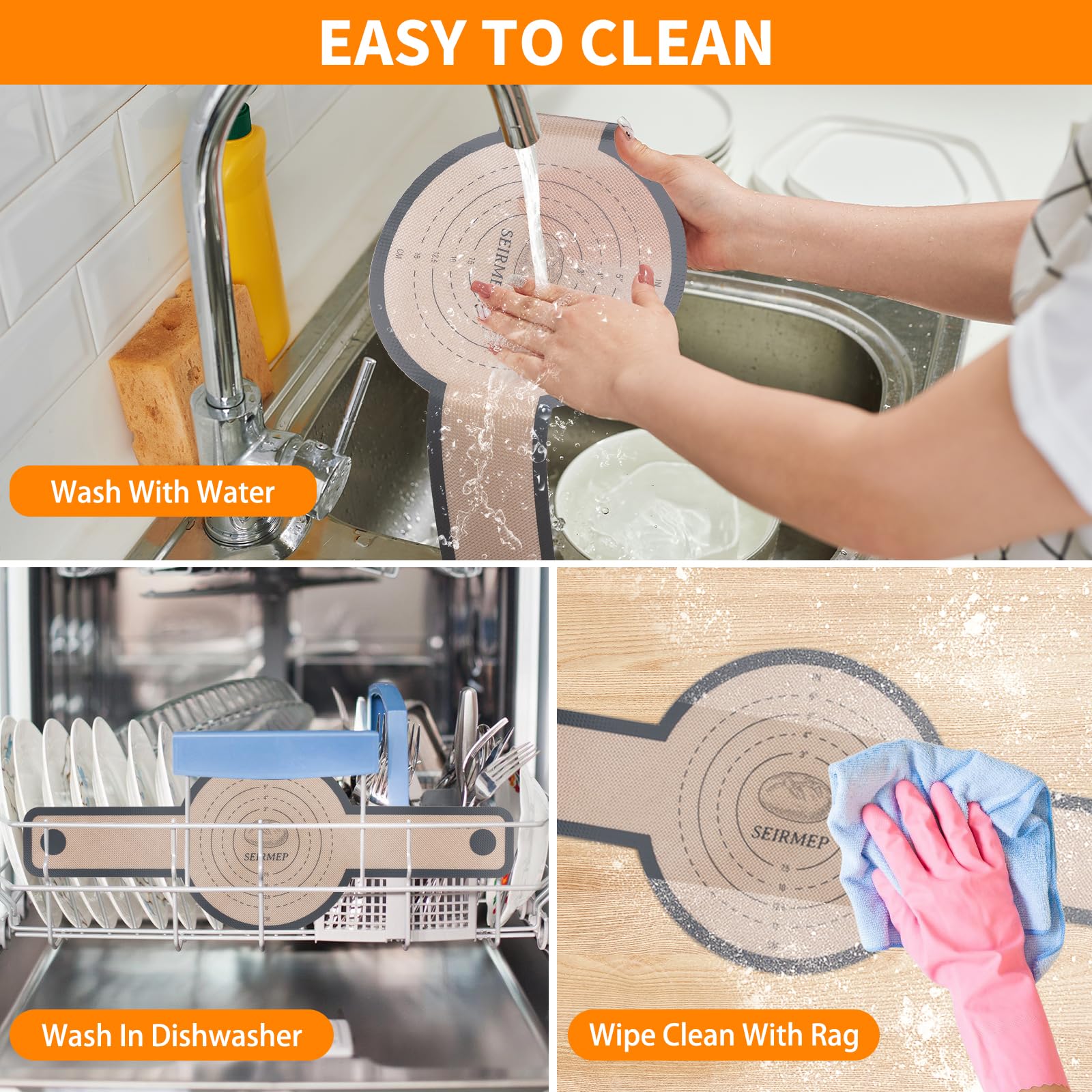 Silicone Bread Sling, Non-Stick & Reusable,Silicone Baking Mat For Dutch Oven, Sourdough Silicone Bread Sling with Long Handles, Bread Mat Easy to Clean& Transfer(2 PCS)