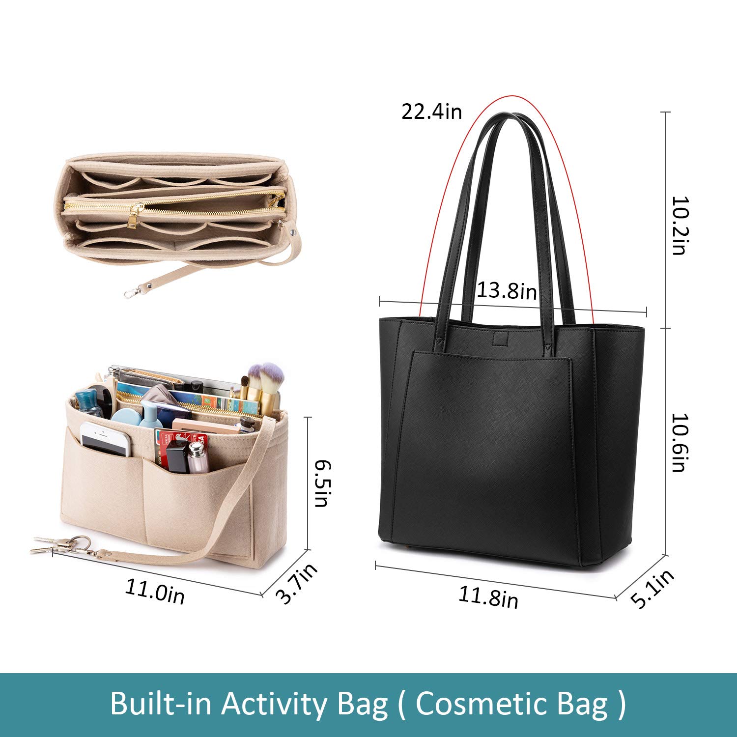 LOVEVOOK Tote Purse for Women Satchel Bag with Matching Handbag Organizer Shoulder Bags