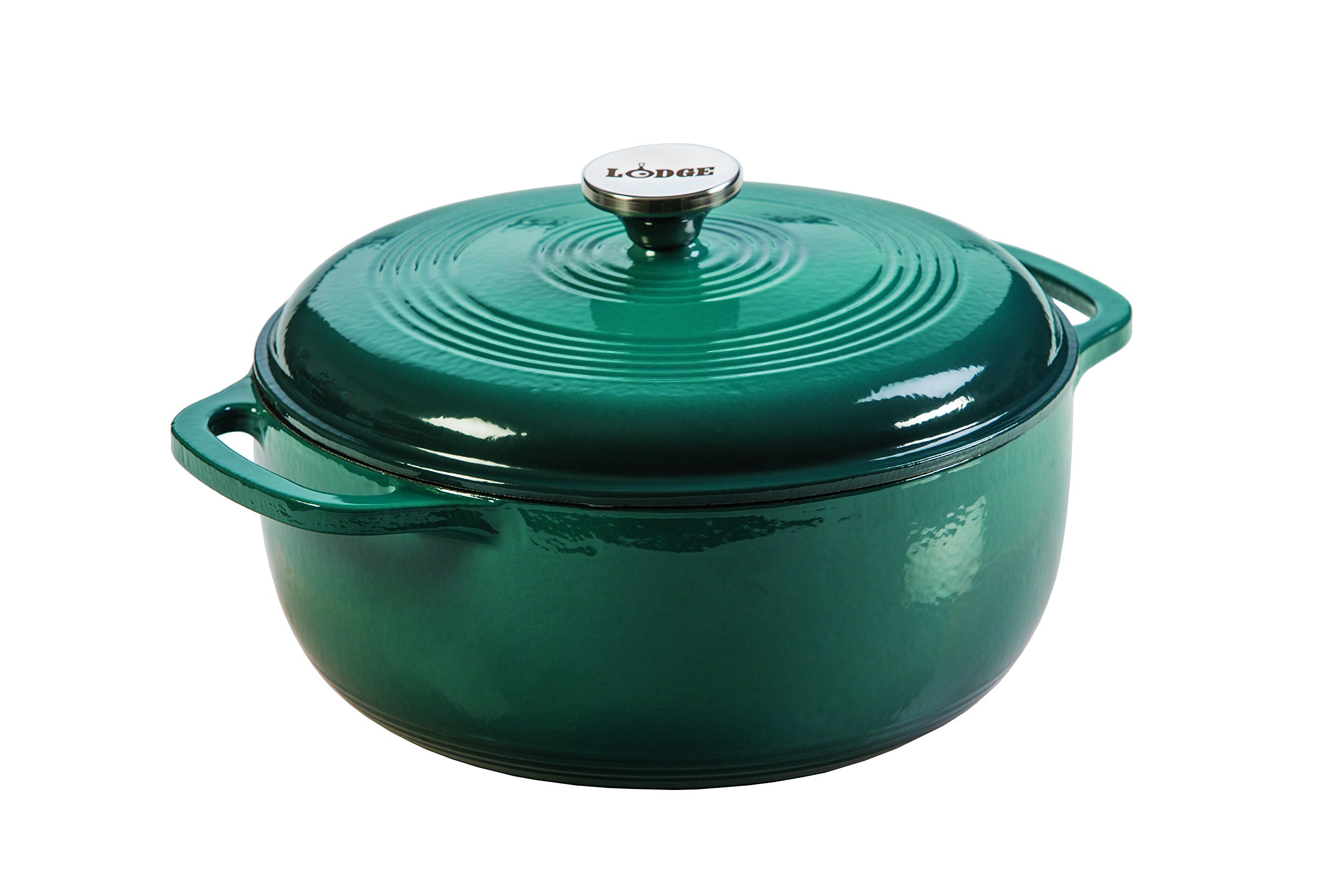 Lodge 6 Quart Enameled Cast Iron Dutch Oven with Lid + Lodge Seasoned Cast Iron Care Kit