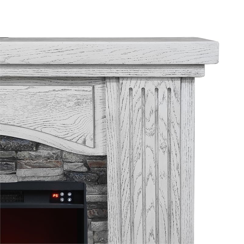 LIVILAND 48" Magnesium Oxide Freestanding Electric Fireplace - Antique White