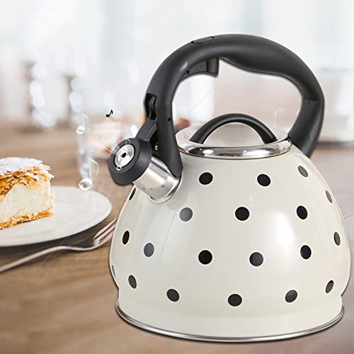 Tea kettle, Red Whistling Tea Kettle for Stove Top, Stainless Steel Cute Teapot with Handle, Induction Cooker Household Kitchen (Color : Red, Size : 3L)