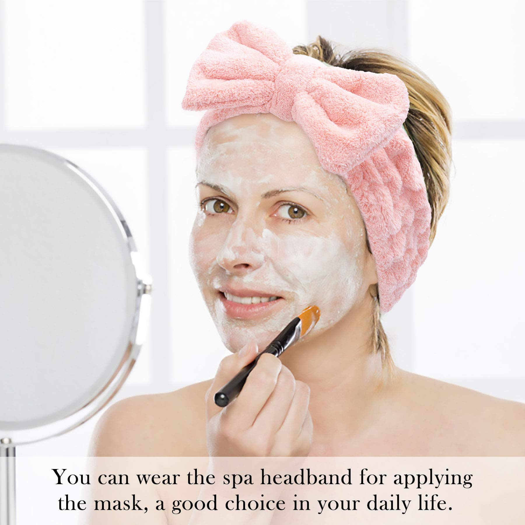 LADES Spa headband – Makeup Headbands Microfiber Facial Hair Band Elastic Head Wraps Stretch for Women Washing Face