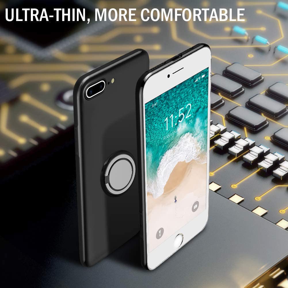Magnetic Case for iPhone Xs/X, Anti Peep Magnetic Adsorption Double-Sided Privacy Screen Protector Clear Back Metal Bumper Antipeep Cases Anti Peeping 2 Sided Cover for iPhone 7 Plus Black