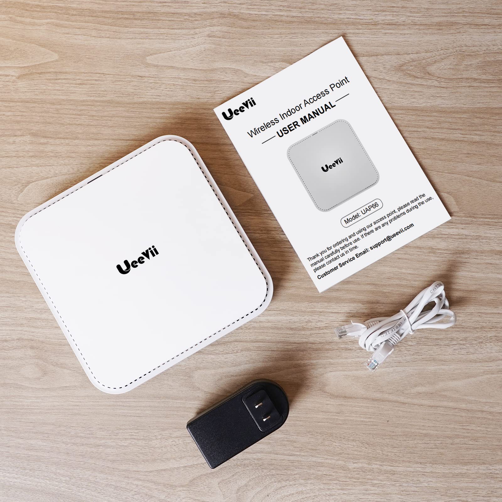WiFi 6 Access Point,2.4G&5.8G Wireless Ceiling AP with 48V PoE Injector 3000Mbps High Speed 22dBm High-Power 4x5*dBi Antenna Gigabit RJ45 Port for House, Office, Apartment,1-Pack
