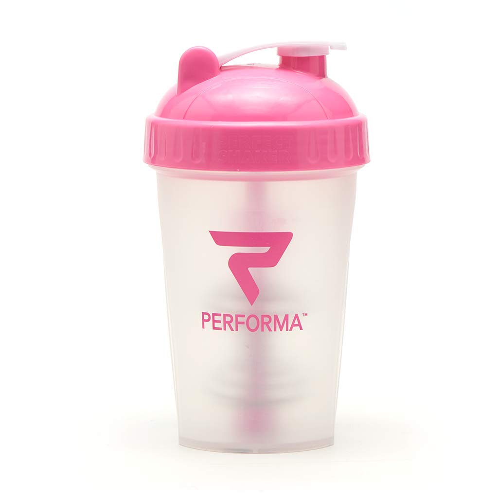 PerfectShaker Performa - Shaker Bottle, Best Leak Free Bottle with Actionrod Mixing Technology for Your Sports & Fitness Needs! Dishwasher and Shatter Proof (Mini Pink)