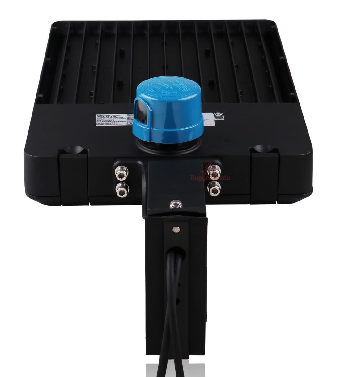 RuggedGrade 300W - Revati II Series LED Parking Lot Light with Photocell - 43,200 Lumen - Color Selectable 3K/4K/5K - Arm Mount - Black
