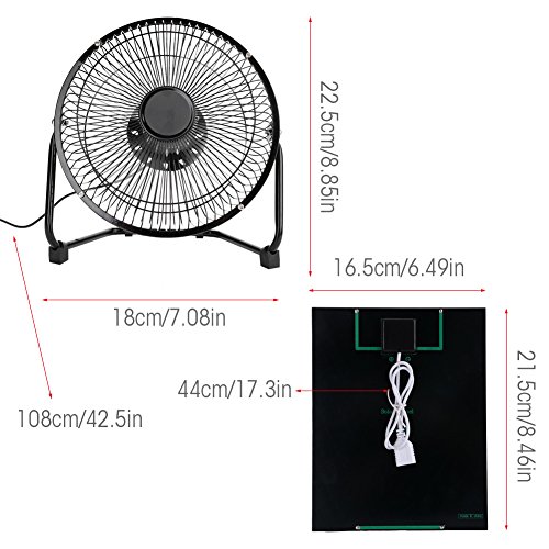 Solar Panel Powered Fan, Mini Portable Solar Energy Cooling Fan Ventilator Solar Fans for Greenhouse Travel Camping Fishing Solar Fan For Greenhouse