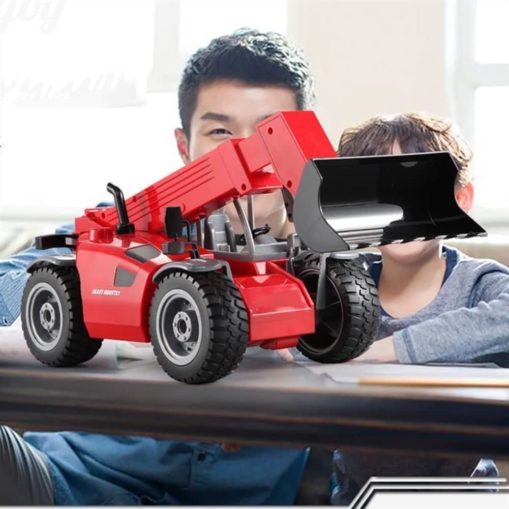 QIYHBVR Remote Control Bulldozer, 1/20 Scale Front Loader Construction Vehicles Tractor for Boys,with Lights & Sounds Construction Vehicles 6 Channel Tractor Excavator Toy