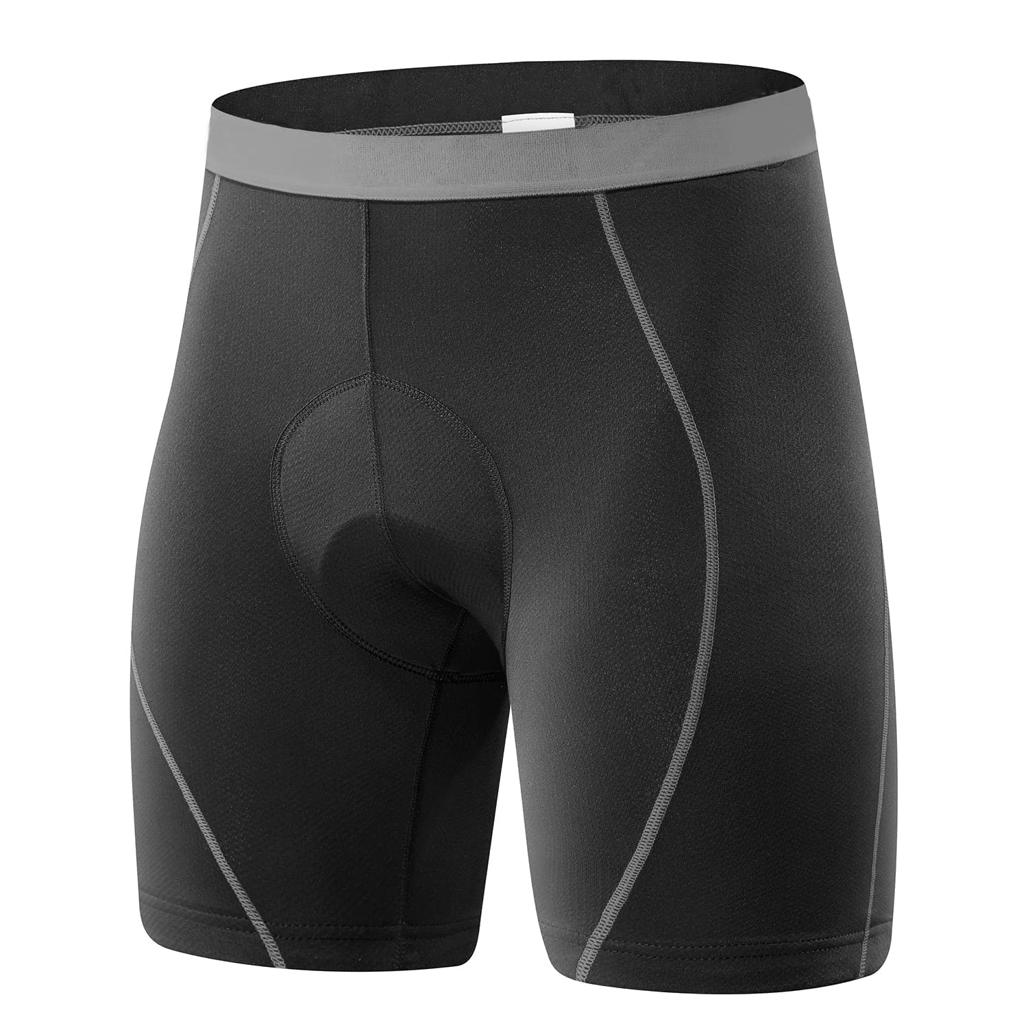 qualidyne Men's Cycling Underwear 4D Padded Bike Shorts with Padding Road Biking MTB Liner Shorts Grey