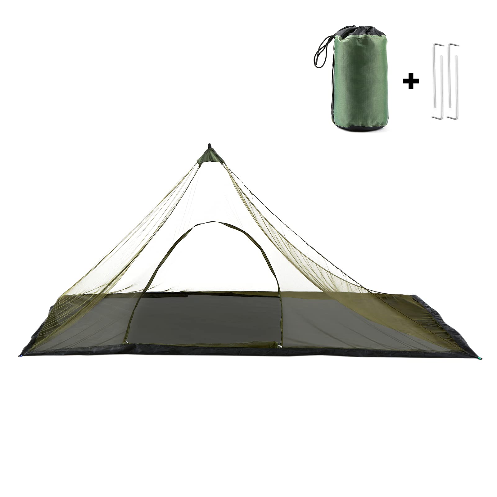 Lixada Camping Net with Carry Bag Single Triangular Net Yarn Tent Compact Lightweight Outdoors Mesh Screen Tent for Backpacking Hiking Camping Fishing Backyard
