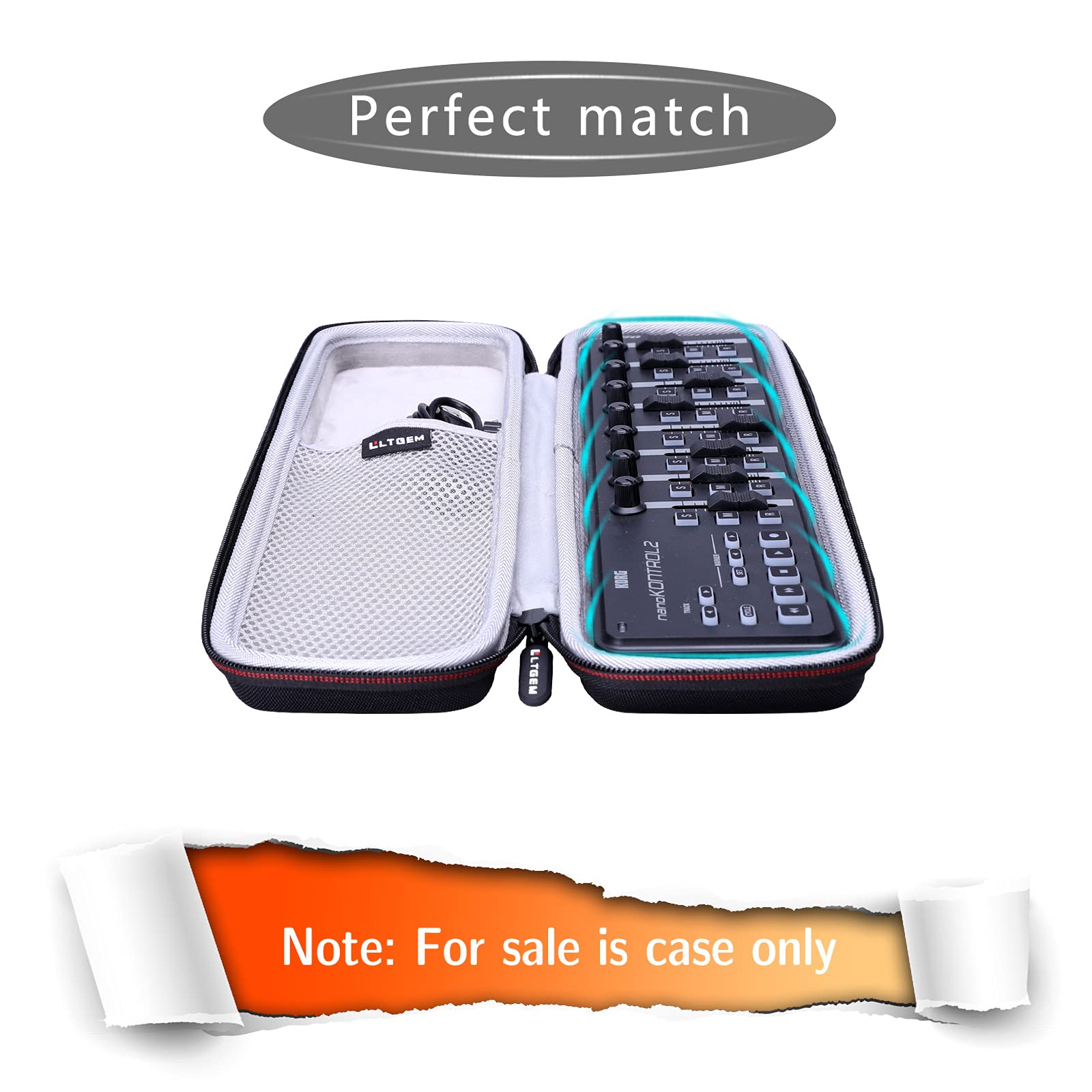 LTGEM Hard Case for Korg nanoPAD2 Slim-Line USB MIDI Pads/Korg nanoKONTROL2 Slim-Line USB Control Surface/Korg 25-Key Midi Controller
