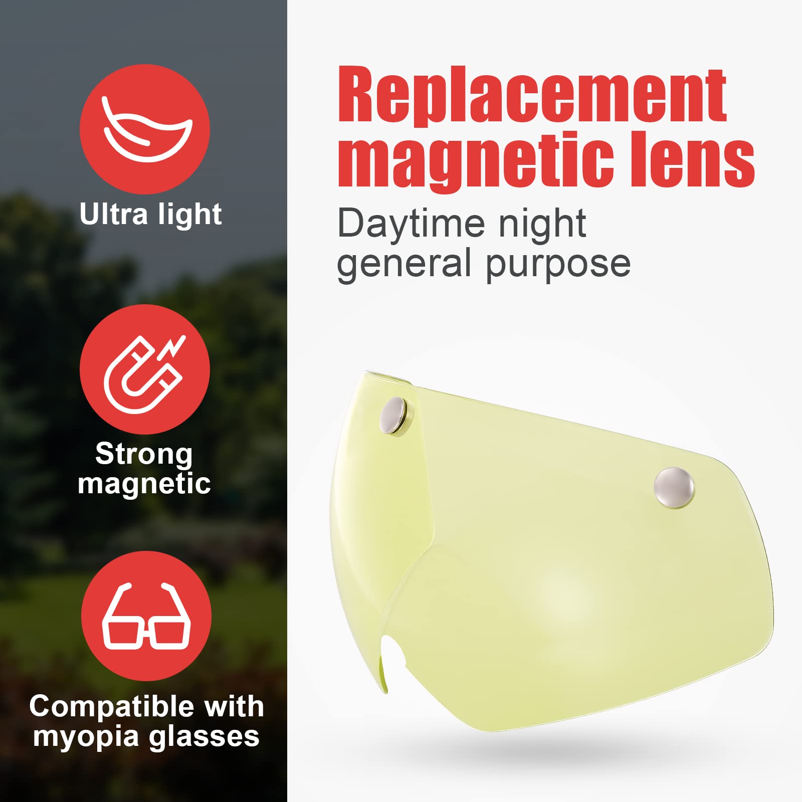 LIXADA Detachable Magnetic Bike Helmet Goggles Visor Removable Sun Visor Shield Cycling Bicycle Helmet